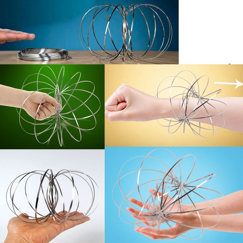 UK Wholesale Flow Rings Arm Kinetic Spring Toy 3D Shaped Sculpture Ring ...